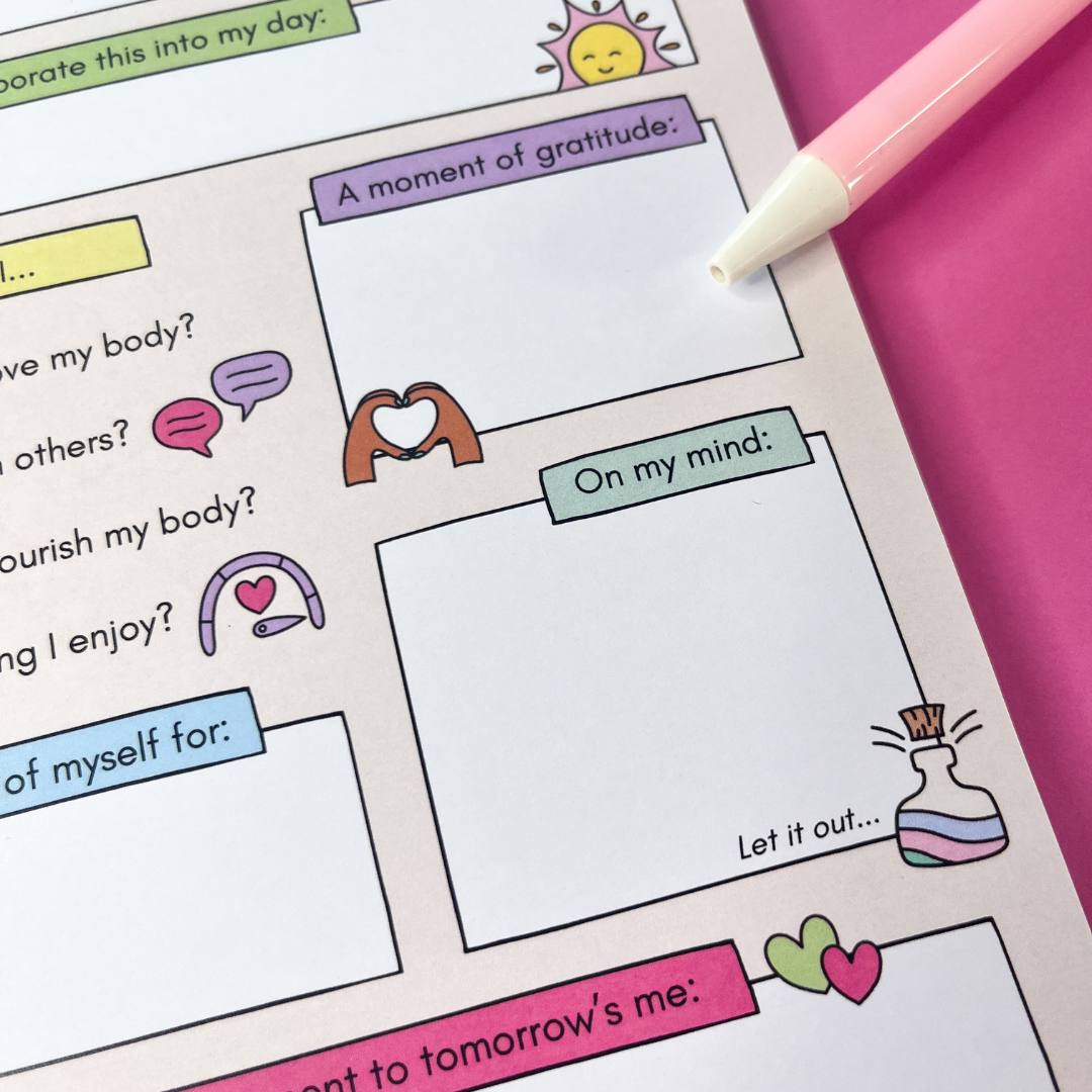 A5 Daily Focus Self-Care Notepad | Sustainable Planner – Forget Me Not ...