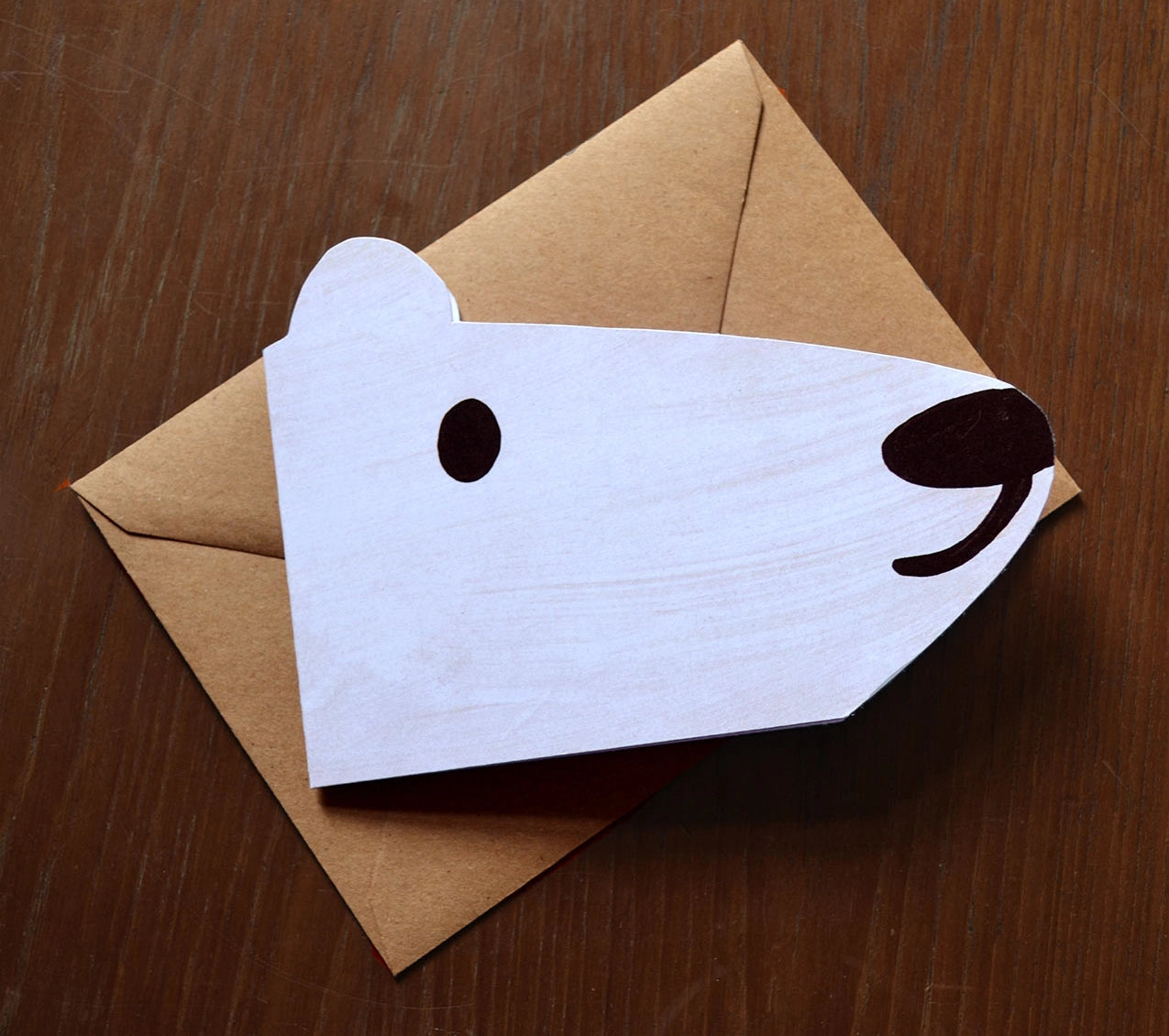 Polar Bear Shaped Greeting Card | Alice Lickens – Forget Me Not And Green