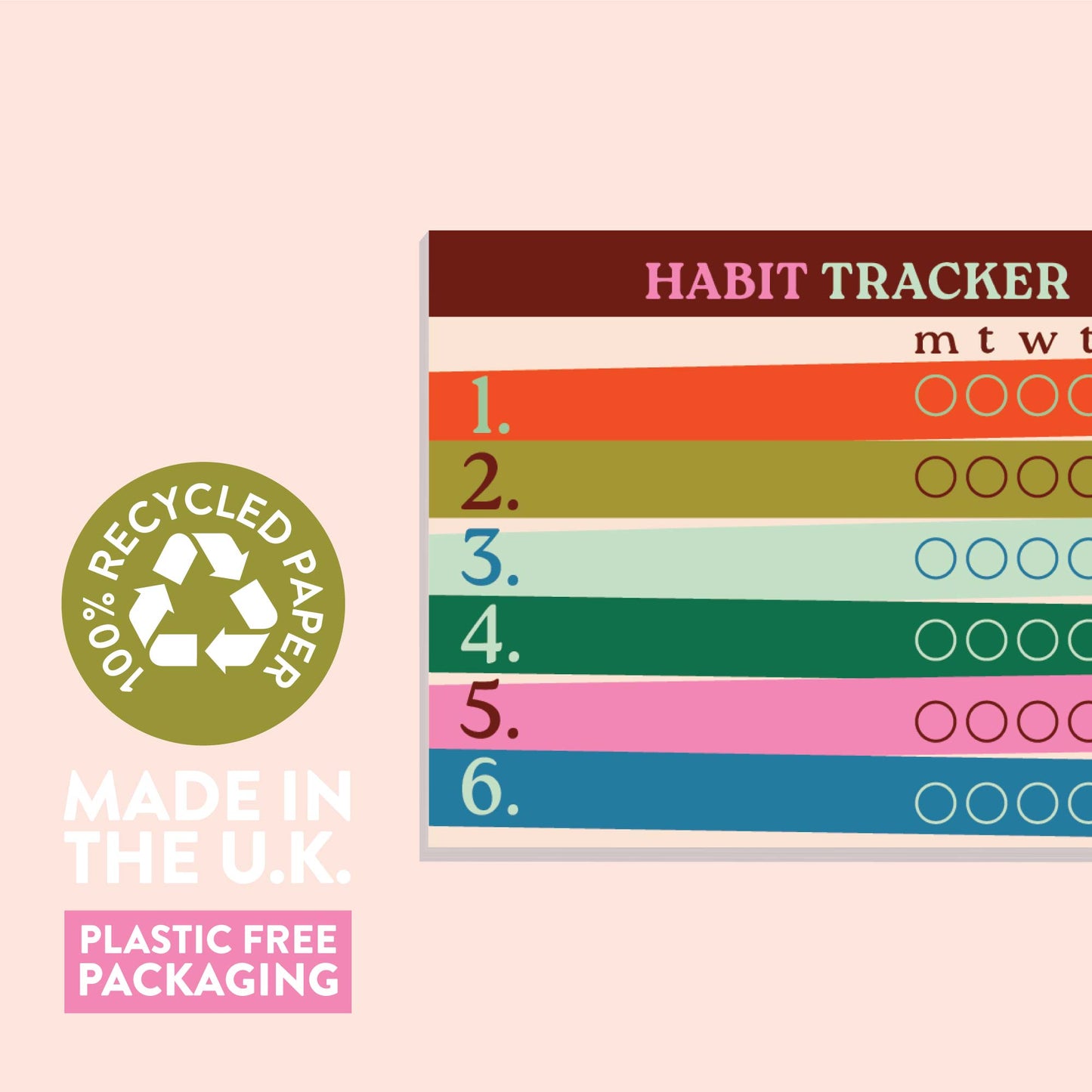 A6 Weekly Habit Tracker Pad | Sustainable UK Stationery – Forget Me Not ...