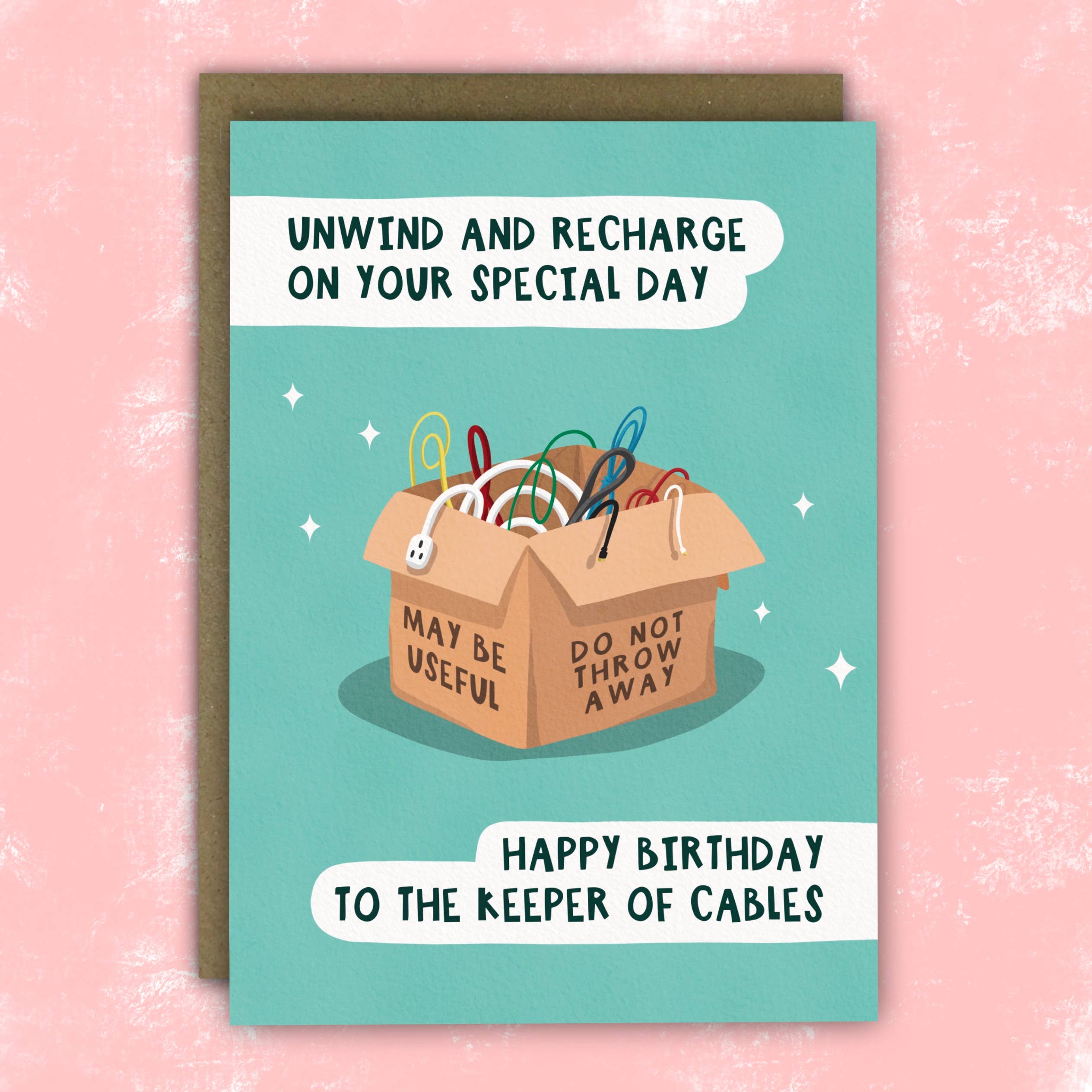 Keeper of Cables Card for Hoarders Card – Forget Me Not And Green